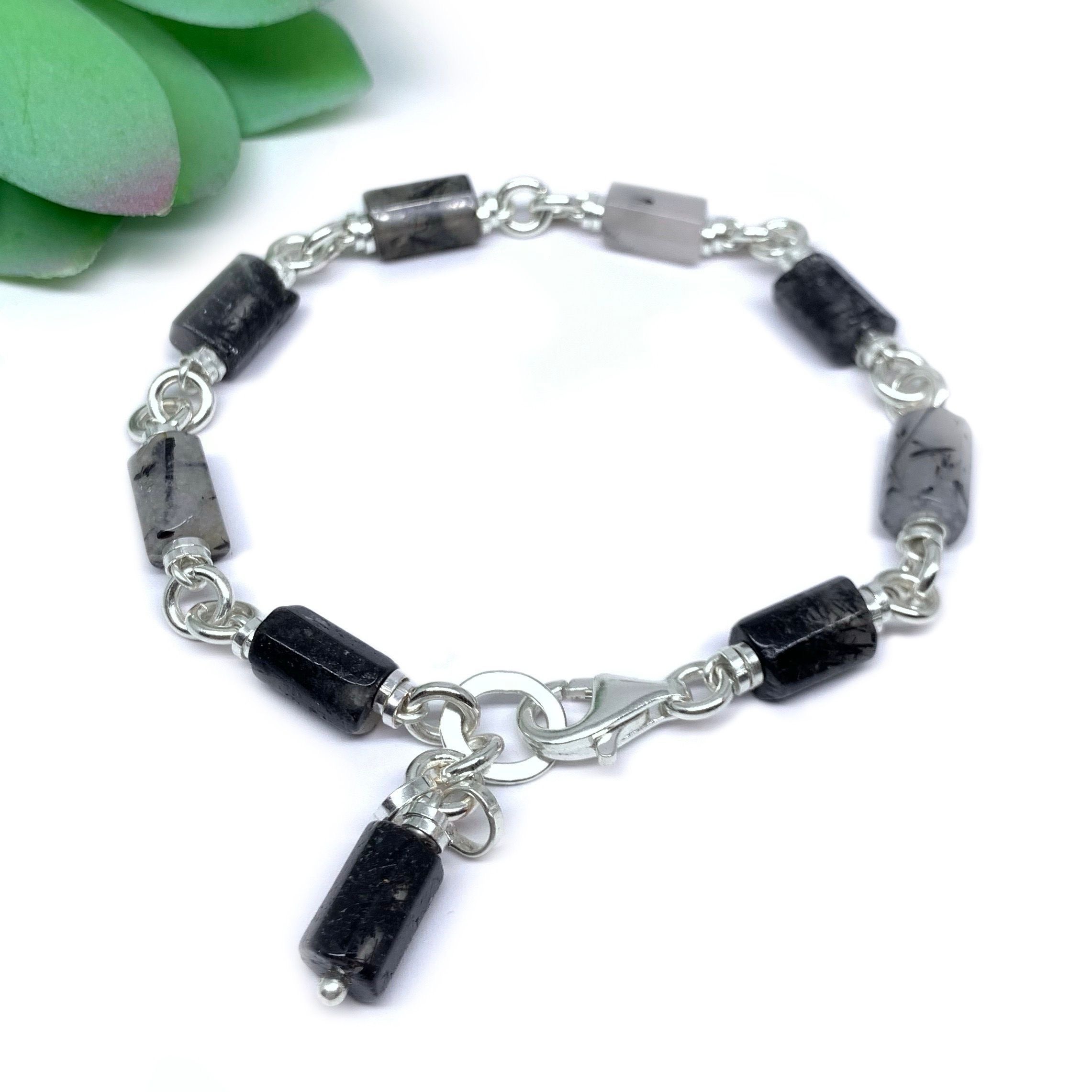 B85/Stone- Cylindrical Bracelet, Various Gemstones | Matsu Jewellery